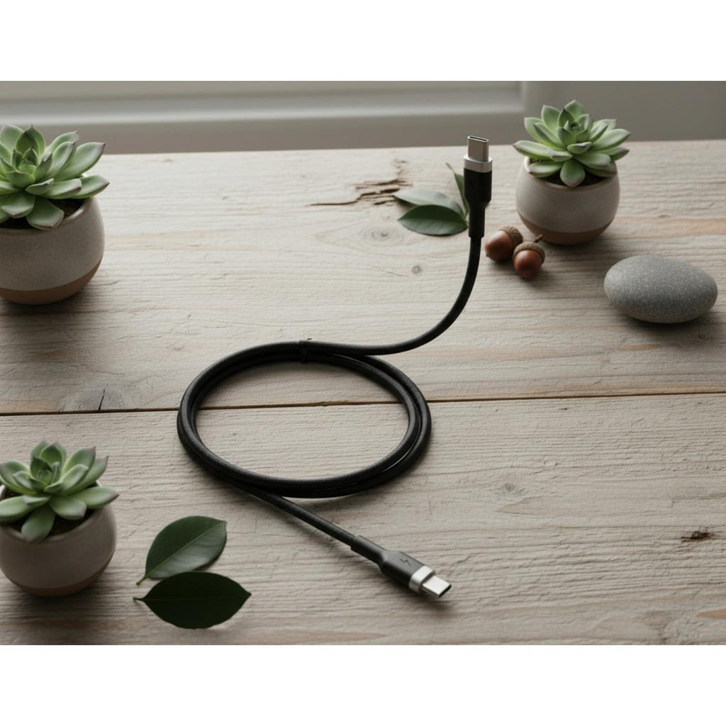 BIOND Type-C To Type-C Nylon Cable 60W 1 Metre - Black (BGG-NY-CTC)