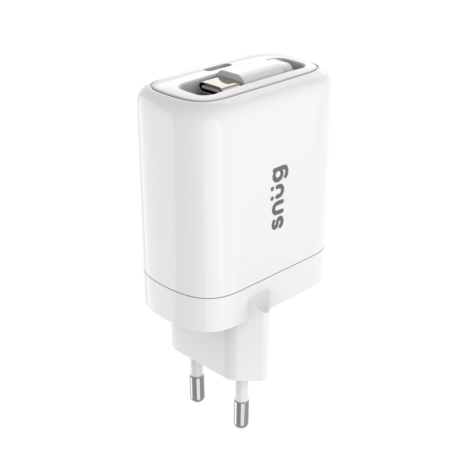 Snug 1 Port PD Charger With Retractable Cable - 25W - White (SNPW-1P25